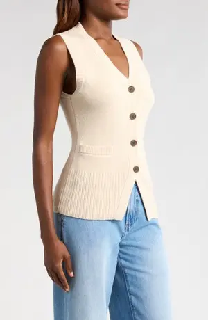 PISTOLA Audra Knit Sweater Vest - Soft Dove
