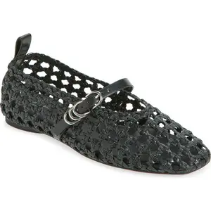 Rag & Bone Spire Woven Mary Jane Flat - Black