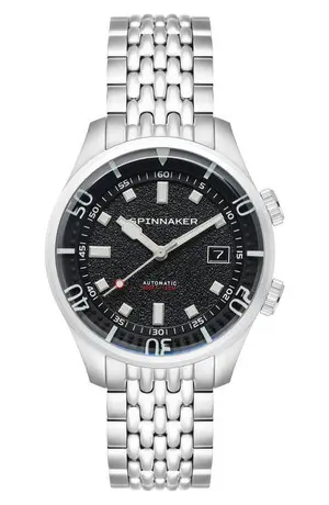 SPINNAKER Automatic Bracelet Watch - Black