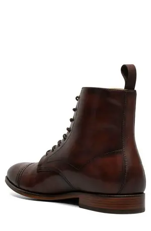 STACY ADAMS Henry Cap Toe Boots - Brown