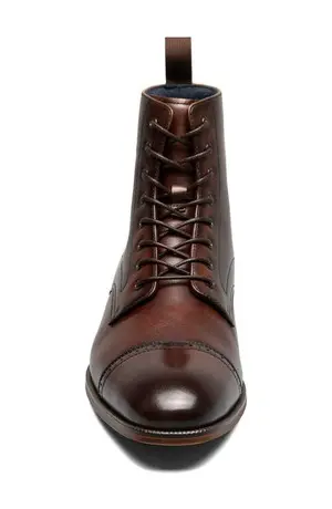 STACY ADAMS Henry Cap Toe Boots - Brown
