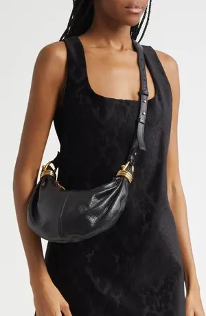 Chloé Mini Bracelet Leather Hobo Bag - Black