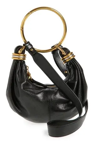 Chloé Mini Bracelet Leather Hobo Bag - Black