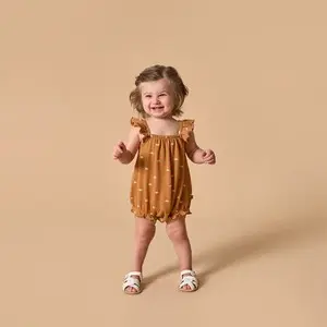 MODERN MOMENTS™ BY GERBER Bubble Romper - Md Brown Sun