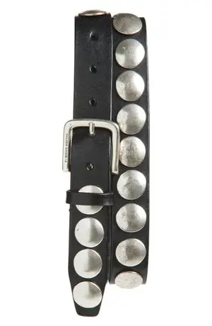 GOLDEN GOOSE Trinidad Studded Leather Belt - Black