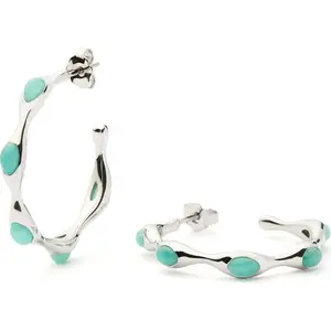 MISSOMA Medium Magma Hoop Earrings - Aqua/ Silver