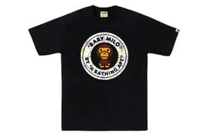 A BATHING APE Neon Camo Milo Busy Works Tee Shirt - Black