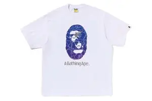 A BATHING APE Line Camo Ape Head Relaxed Fit Tee Shirt - White