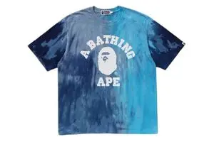 A BATHING APE Ice Dye College Relaxed Fit Tee Shirt - Blue