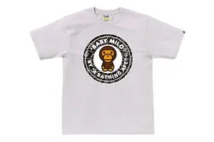 A BATHING APE Neon Camo Milo Busy Works Tee Shirt - Gray
