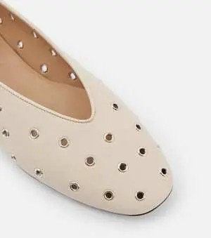 Le Monde Beryl Regency Embellished Leather Ballet Flats