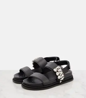 JIMMY CHOO Verity Embellished Leather Sandals