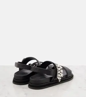 JIMMY CHOO Verity Embellished Leather Sandals