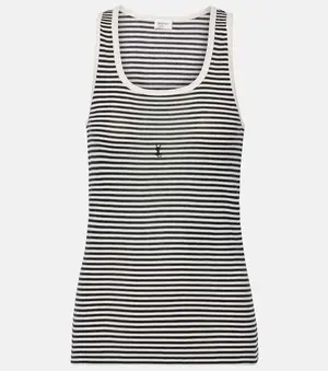 Saint Laurent Cassandre Cotton Jersey Tank Top