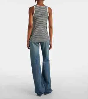 Saint Laurent Cassandre Cotton Jersey Tank Top