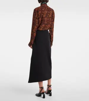 Dries Van Noten Draped Asymmetric Midi Skirt