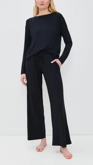 Eberjey Gisele Everyday Straight Leg Pants - Black