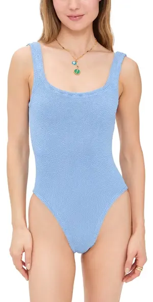 Hunza G Square Neck One-piece Swimsuit - Cornflower