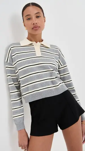 LE BOP Zadie Pullover - Heather Grey Stripe