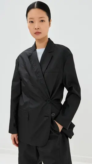 Tibi Crispy Nylon Liam Blazer