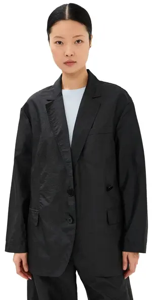 Tibi Crispy Nylon Liam Blazer - Black