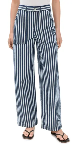 ALIGNE Striped Non-stretch Denim Jeans