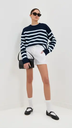 LE BOP Striped Pullover - Midnight Stripe