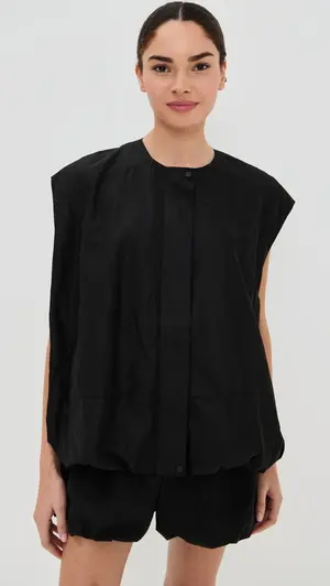 Tibi Italian Sporty Nylon Blousant Vest