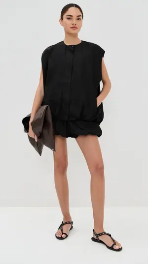 Tibi Italian Sporty Nylon Blousant Vest