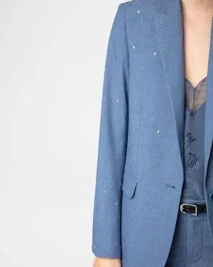 Zadig&Voltaire Valse Star Embellished Blazer - Surf