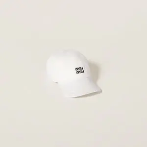 Miu Miu Miu Miu Denim Baseball Cap White/black