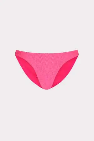 MILLY CABANA Margot Textured Chevron Bikini Bottom - Fuchsia