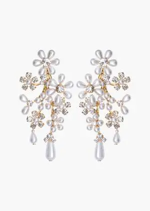 JENNIFER BEHR Ursella Chandelier Earrings - Crystal Antique Gold