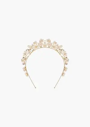 JENNIFER BEHR Laena Tiara - Crystal Antique Gold