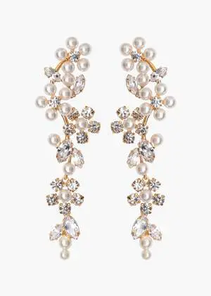 JENNIFER BEHR Jacinthe Pearl Earrings - Crystal Antique Gold