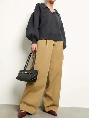 Another Tomorrow Relaxed Wide-leg Pant - Thyme