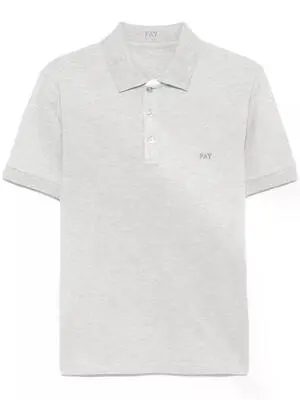 FAY Logo-embroidered Polo Shirt - Grey