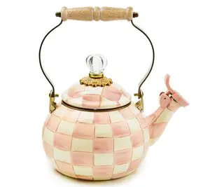 MACKENZIE-CHILDS Rosy Check Whistling Tea Kettl E - One-color