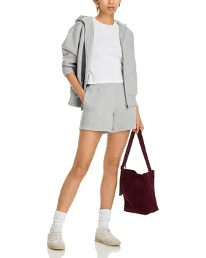ANINE BING Kam Monogrammed Sweat Shorts