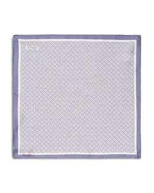 Eton Geometric Silk Pocket Square Light Purple