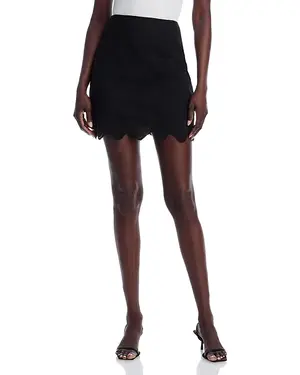 Aqua Eyelet Mini Skirt - Black