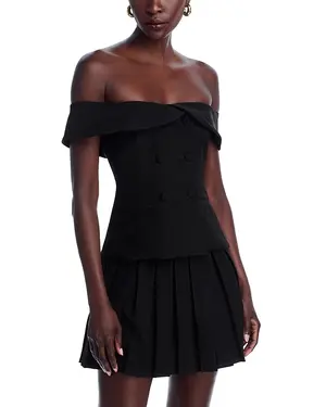 Aqua Off-the-shoulder Top Exclusive
