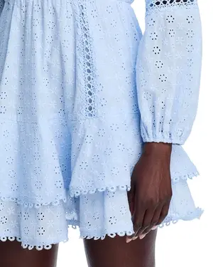 Aqua Eyelet Mini Dress