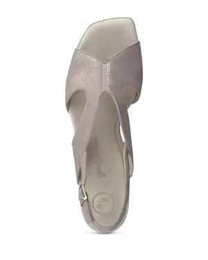 Paul Green Verona Slingback Sandals - Cache Metallic Suede
