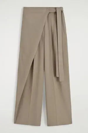 Casual wrap front trousers