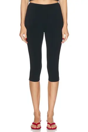 TOTEME Compact Knit Capri Trouser - Black