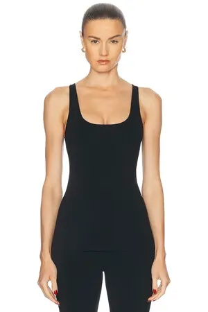 TOTEME Compact Knit Tank Top - Black