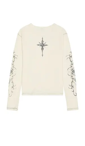 Jaded London Ines Waffle Long Sleeve - White | Editorialist