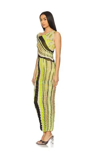 AFRM Biona Ruched Mesh Maxi Dress