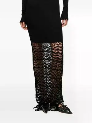 GANNI Macramé Detailing Maxi Skirt